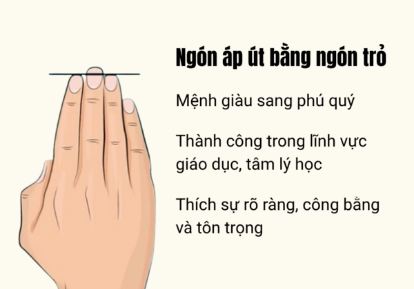 Ngón áp út dài hơn ngón trỏ có mệnh giàu sang hay khó khăn?