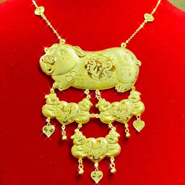 Top 15 mẫu dây chuyền heo vàng 24K, 9999 cưới hỏi sang trọng