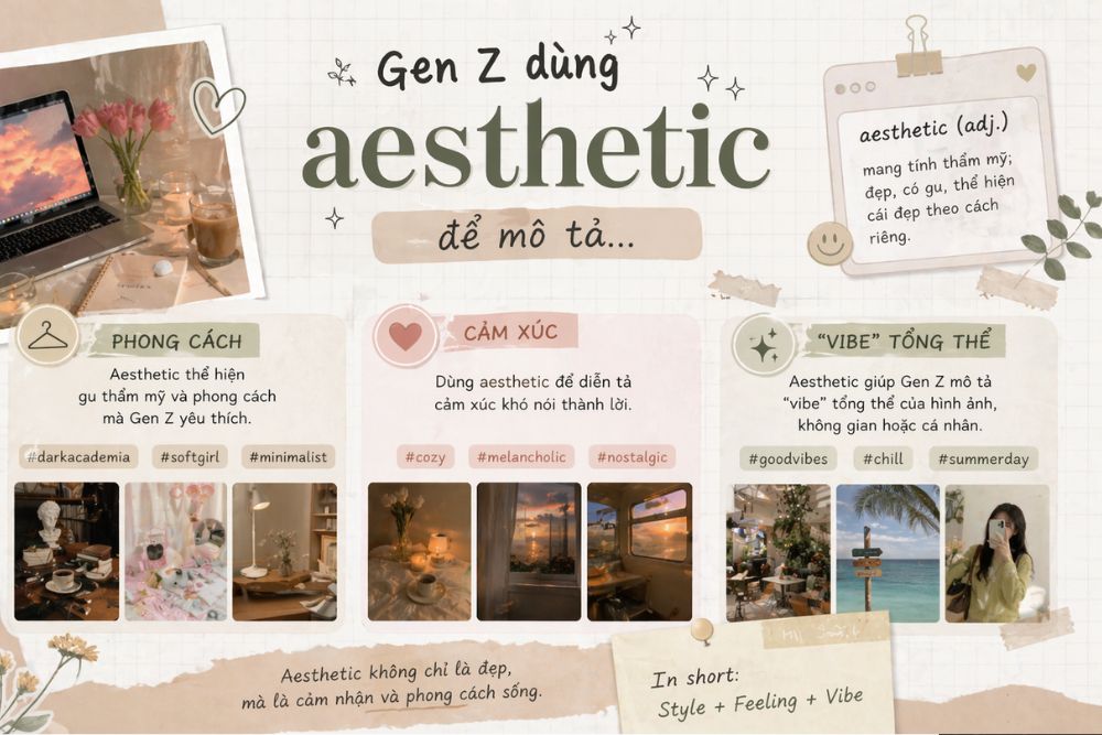 Aesthetic là gì? Từ điển Gen Z và cách dùng đúng